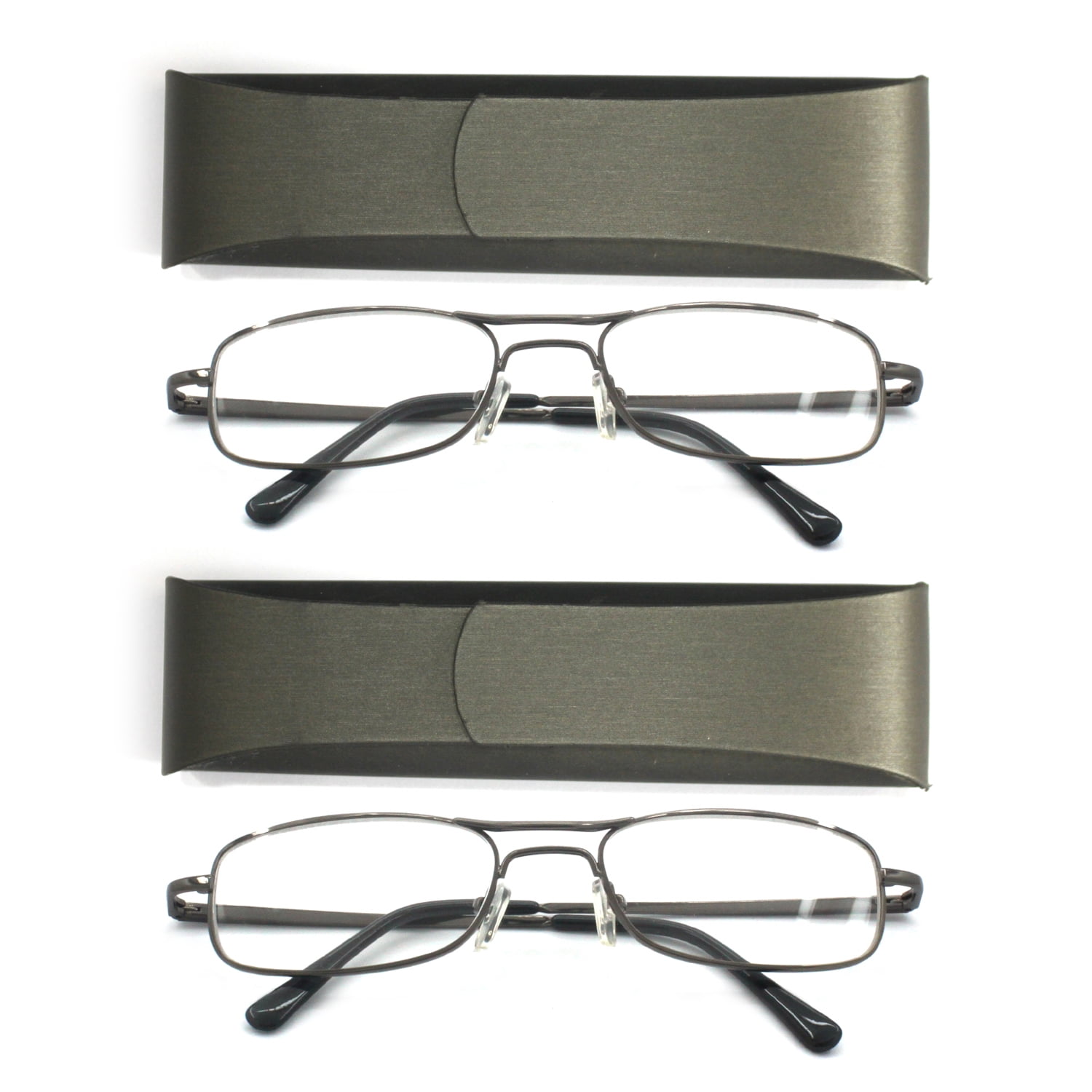 EYE ZOOM Reading Glasses 2 Pack Extra Wild Metal Readers Spring Hinge ...