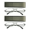 EYE ZOOM 3 Pack Metal Frame Round Reading Glasses with Spring Hinge ...
