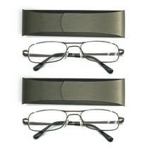 EYE ZOOM 3 Pack Metal Frame Round Reading Glasses with Spring Hinge ...