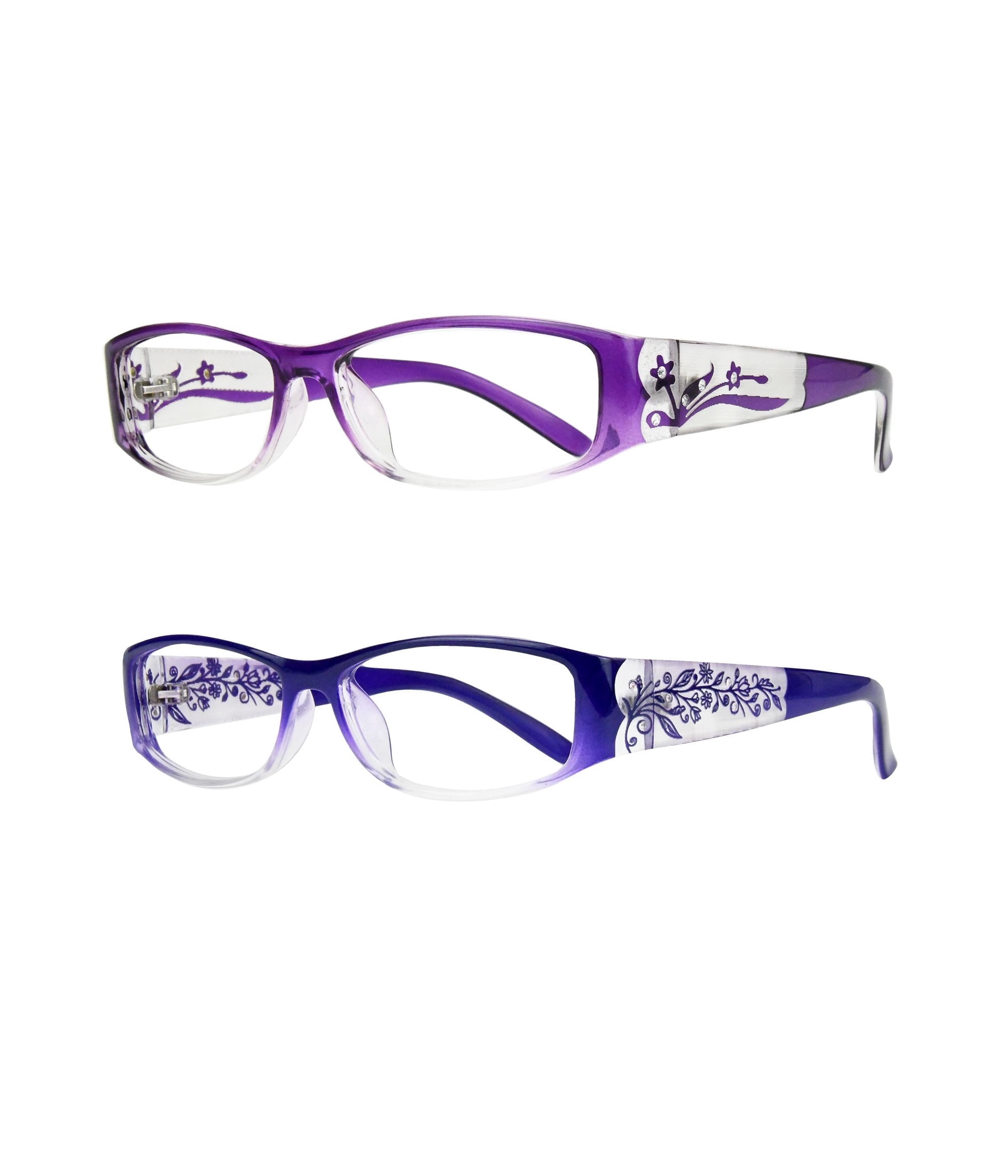 EYEBOGO Kaylee Stylish Reading Glasses for Women (2-Pack Purple K+O, +1 ...