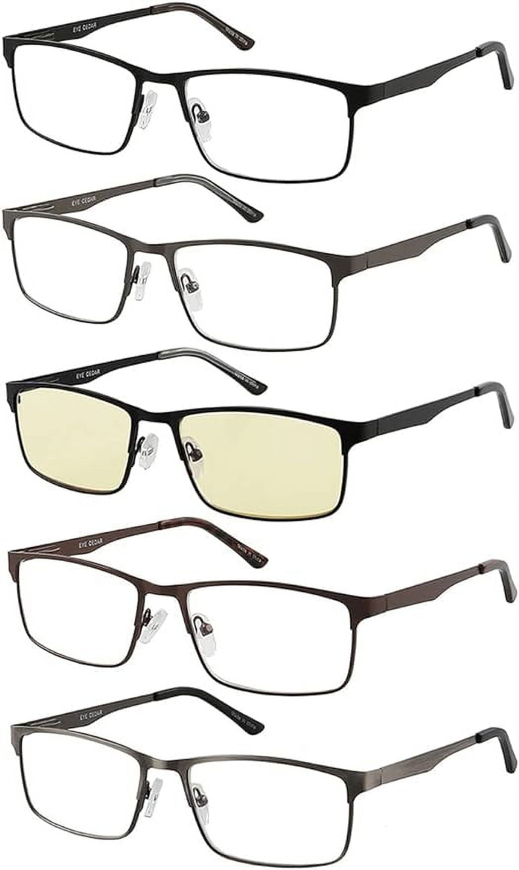 EYECEDAR 5-Pack Reading Glasses for Men Metal Frame Spring Hinges ...
