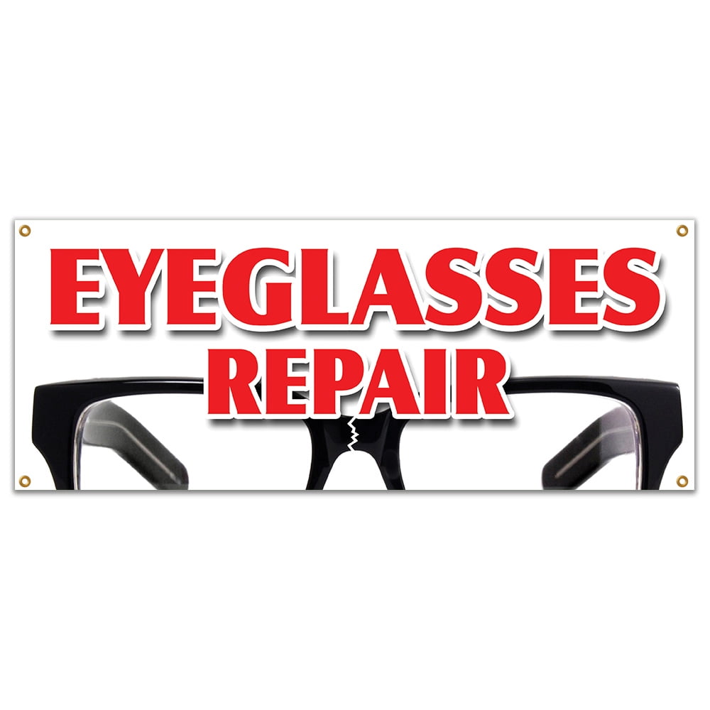 EYEGLASS REPAIR BANNER SIGN optometrist eye exam dr doctor examination ...