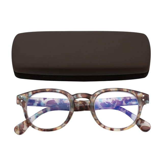 EYEGUARD Round Reading Glasses Blue Light Blocking, Unisex Computer ...
