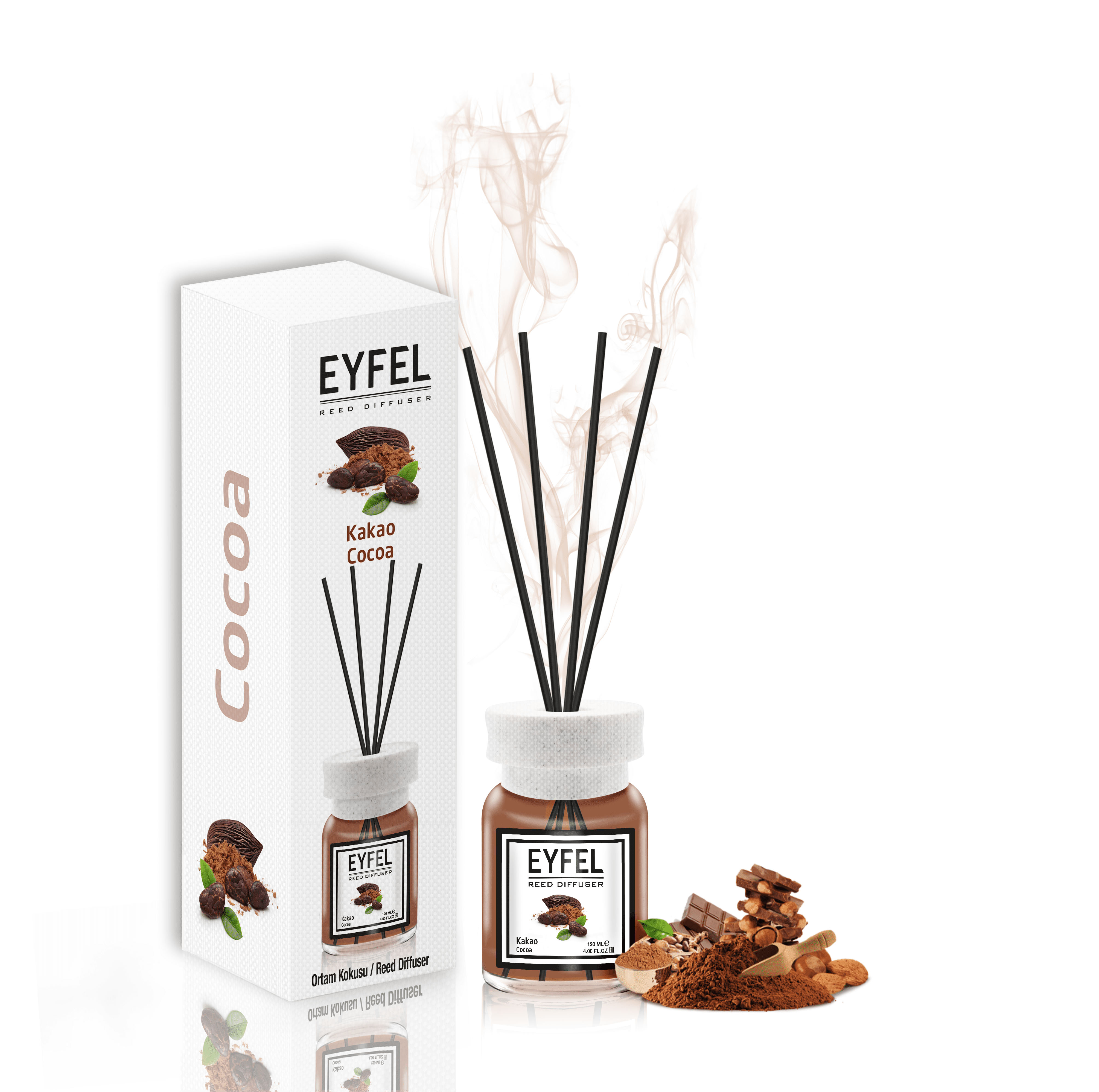 EYFEL Reed Diffusers for Home – Cocoa Reed Diffuser Set 4.05 fl oz Oil ...