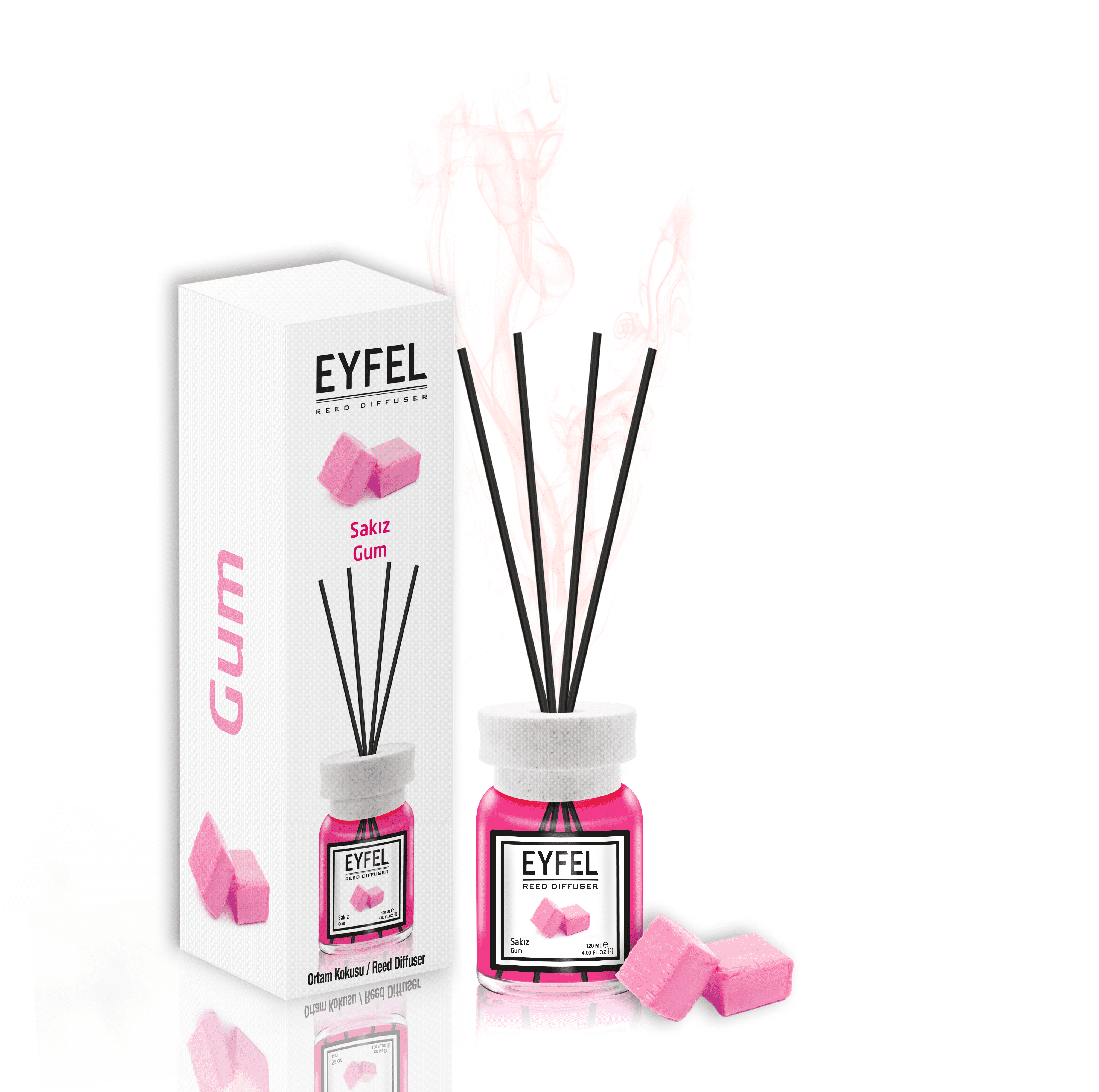 EYFEL Reed Diffusers for Home – Gum Reed Diffuser Set 4.05 fl oz Oil Diffuser Sticks, Bathroom ...