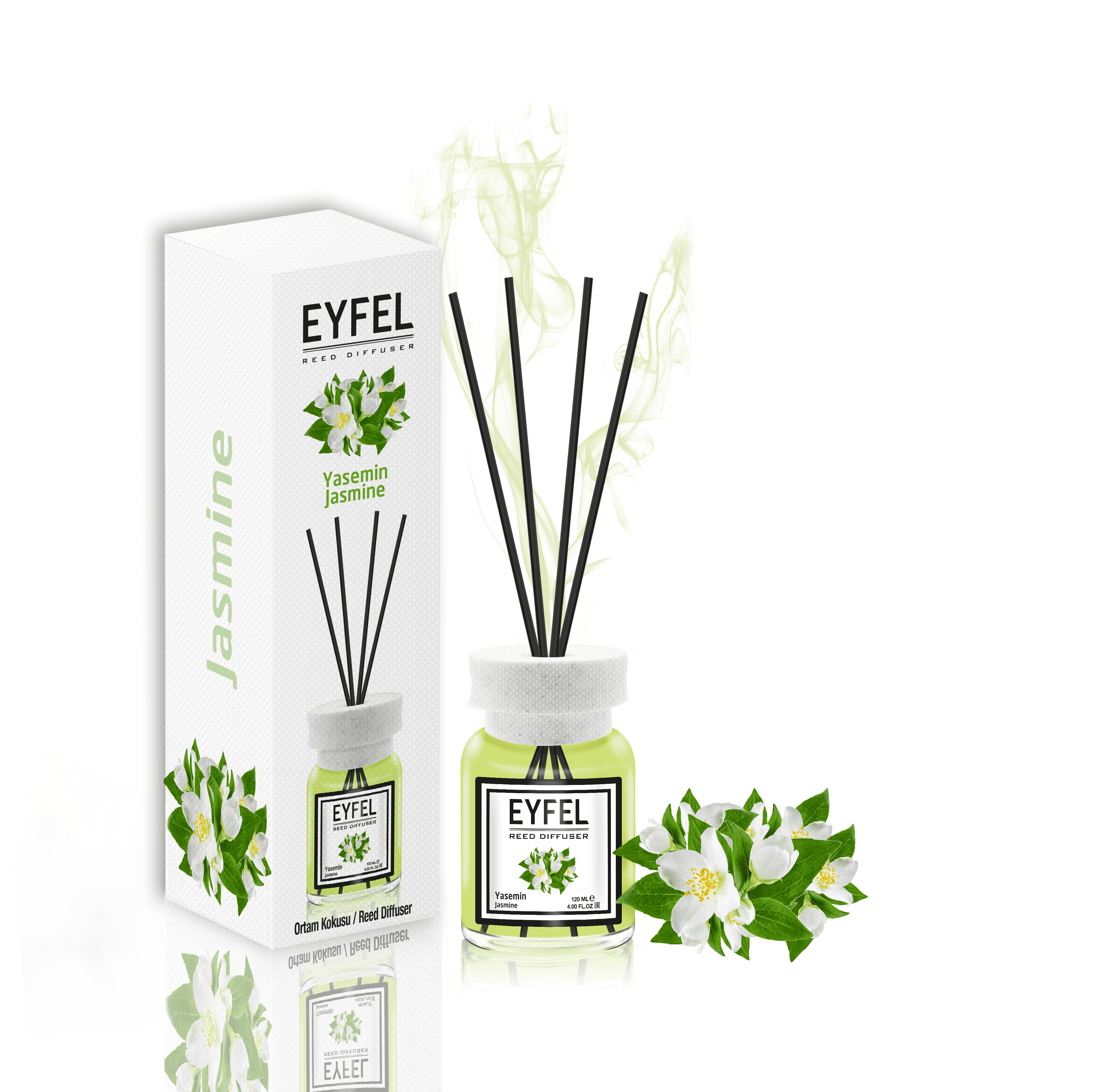 EYFEL Reed Diffusers for Home – Jasmine Reed Diffuser Set 4.05 fl oz ...
