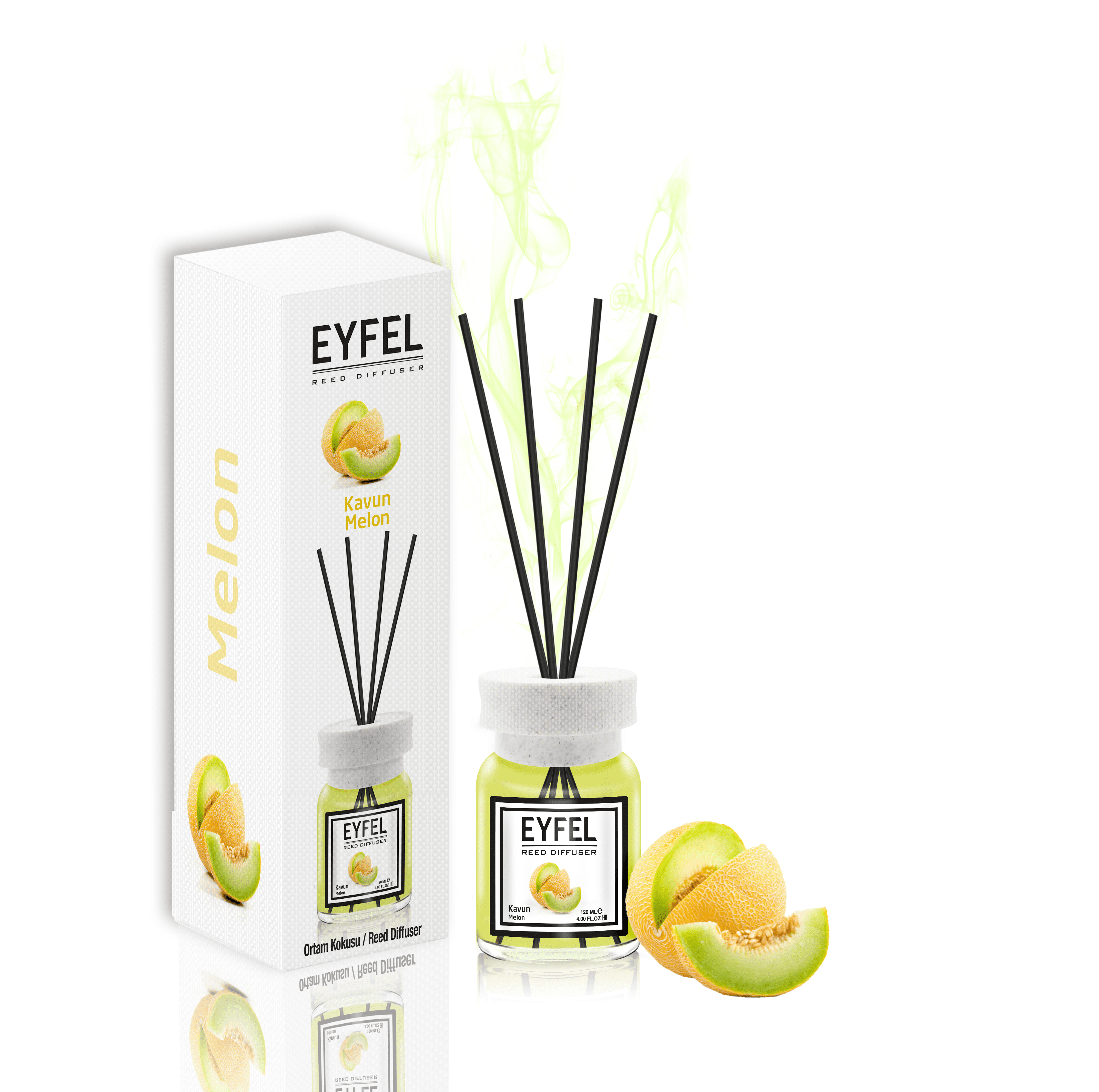 EYFEL Reed Diffusers for Home – Melon Reed Diffuser Set 4.05 fl oz Oil ...