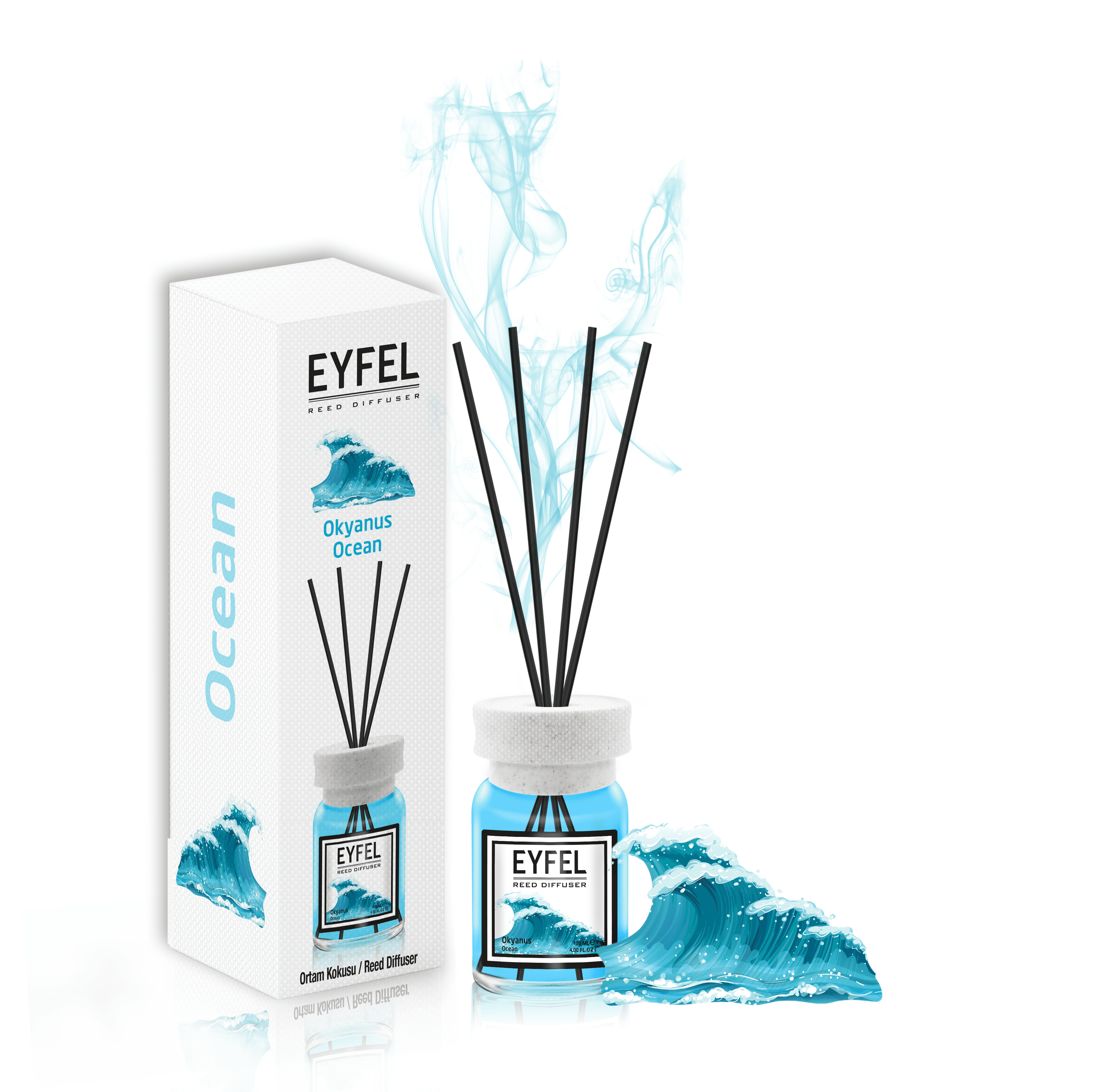EYFEL Reed Diffusers for Home – Ocean Reed Diffuser Set 4.05 fl oz Oil ...
