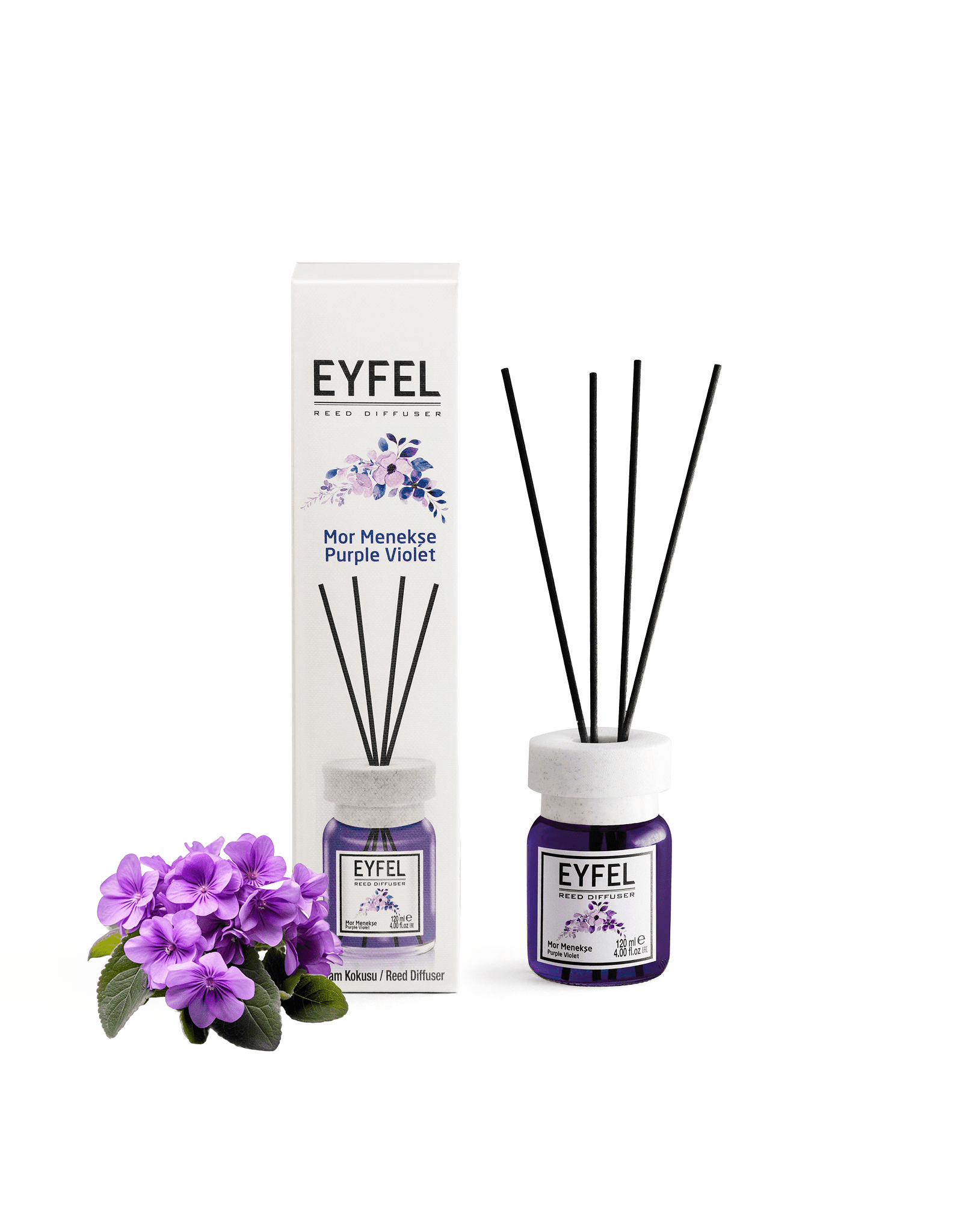 EYFEL Reed Diffusers for Home – Purple Violet Reed Diffuser Set 4.05 fl oz Oil Diffuser Sticks ...