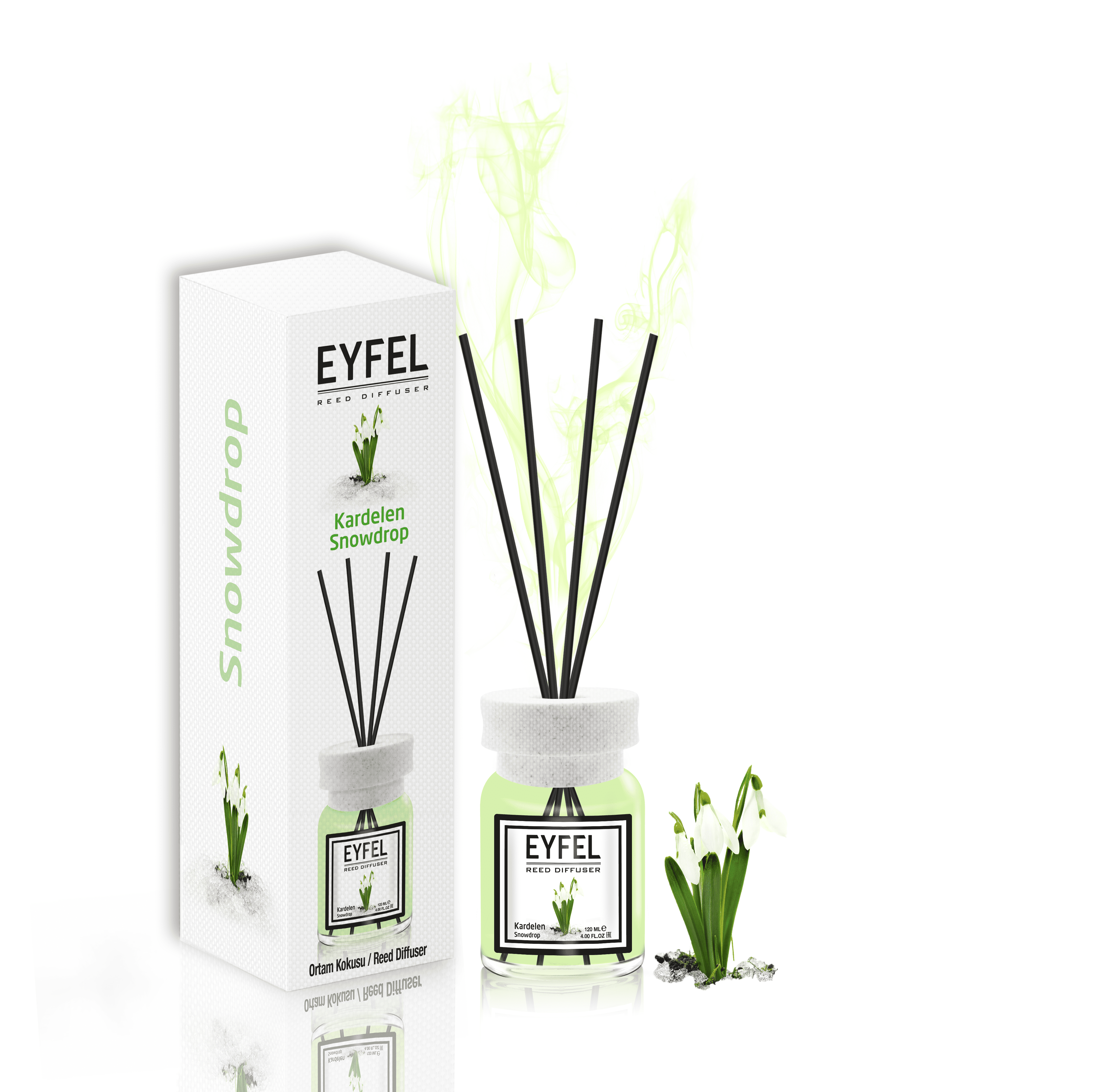 EYFEL Reed Diffusers for Home – Snowdrop Reed Diffuser Set 4.05 fl oz ...