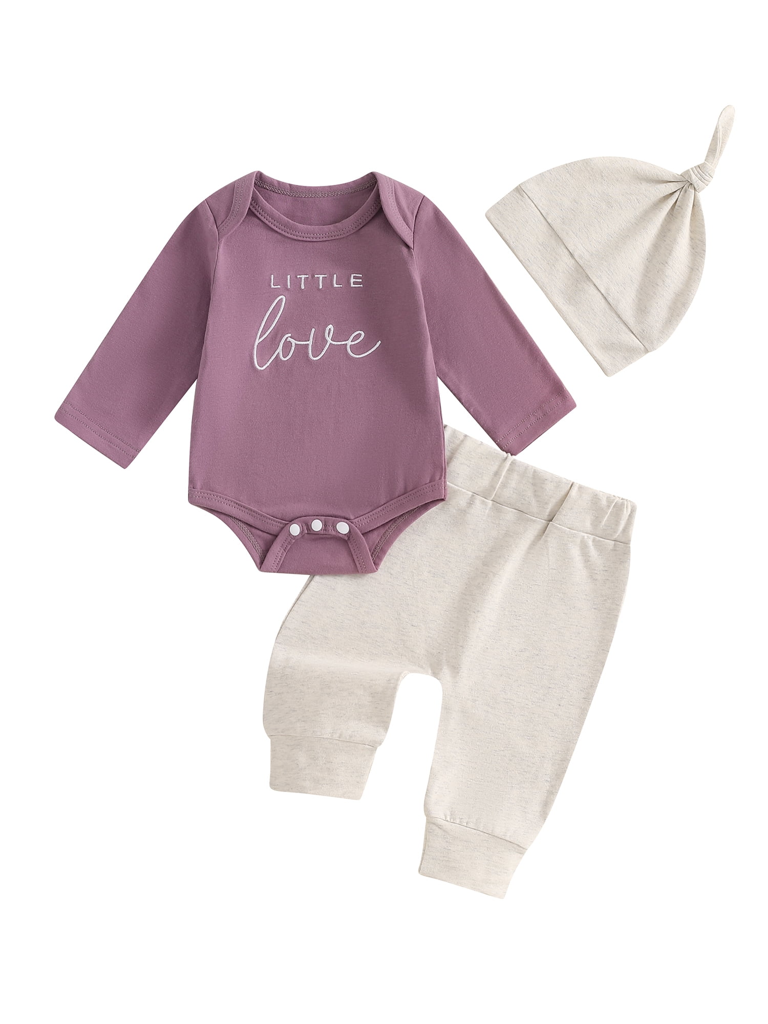 EYIIYE Baby Boys Fall Outfits Letter Embroidery Rompers Pants Hat Set ...