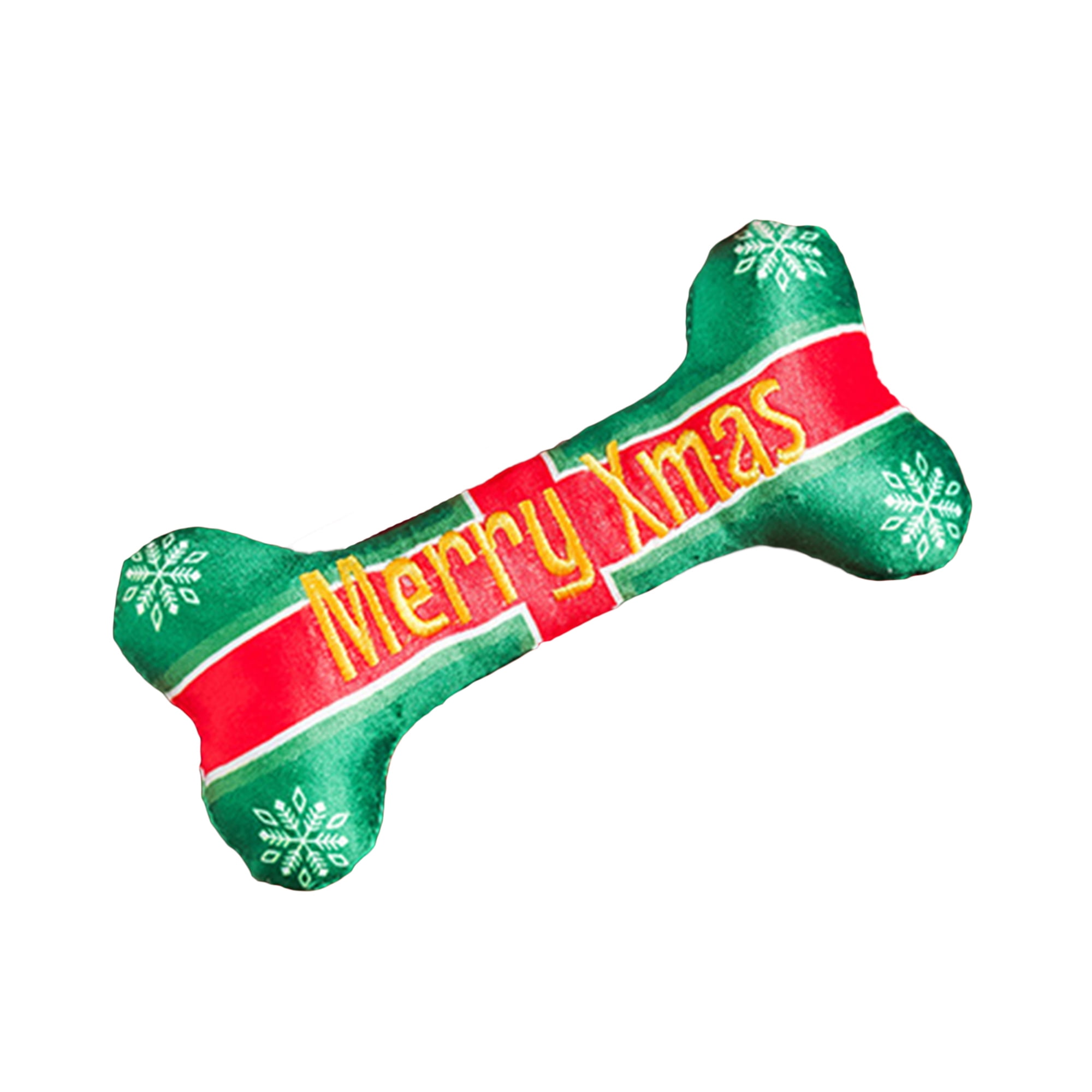 EYIIYE Christmas Stuffed Dog Toy, Bone Shape Soft Anti-boring Squeaky ...