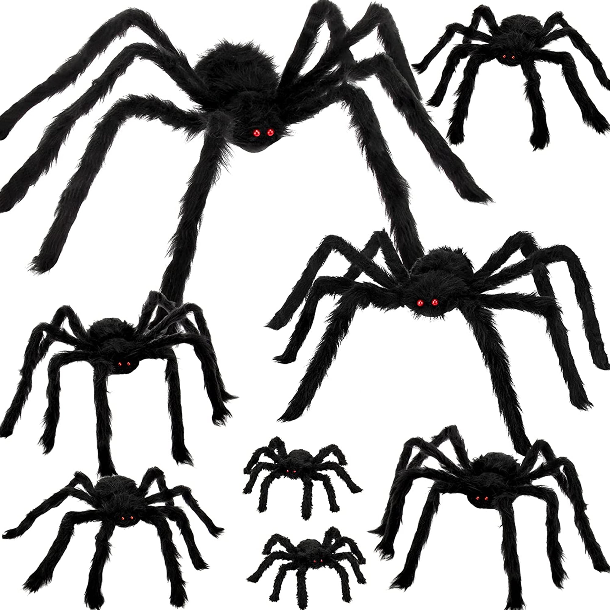 EYIIYE Fake Spiders, Black Plastic Realistic Halloween Simulation Toy ...