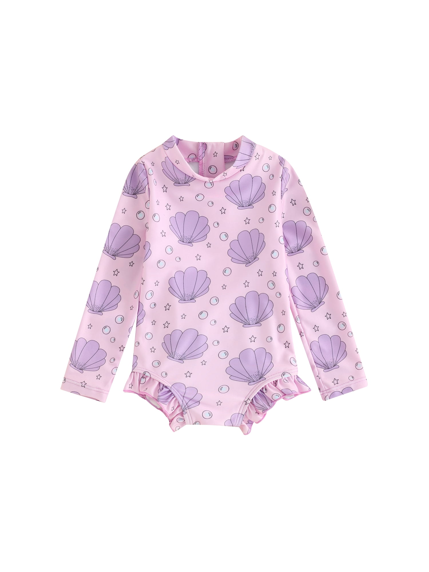 EYIIYE Girls Rash Guard Swimwear Long Sleeve Shell/Fish Scale Swimsuits ...