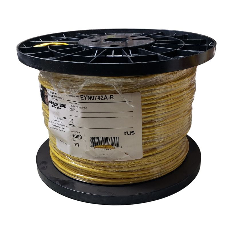 EYN0742A-R - CABLE CAT5E FT4 SOL YEL 1000FT UTP 4P/24AWG CMR SPOOL ...