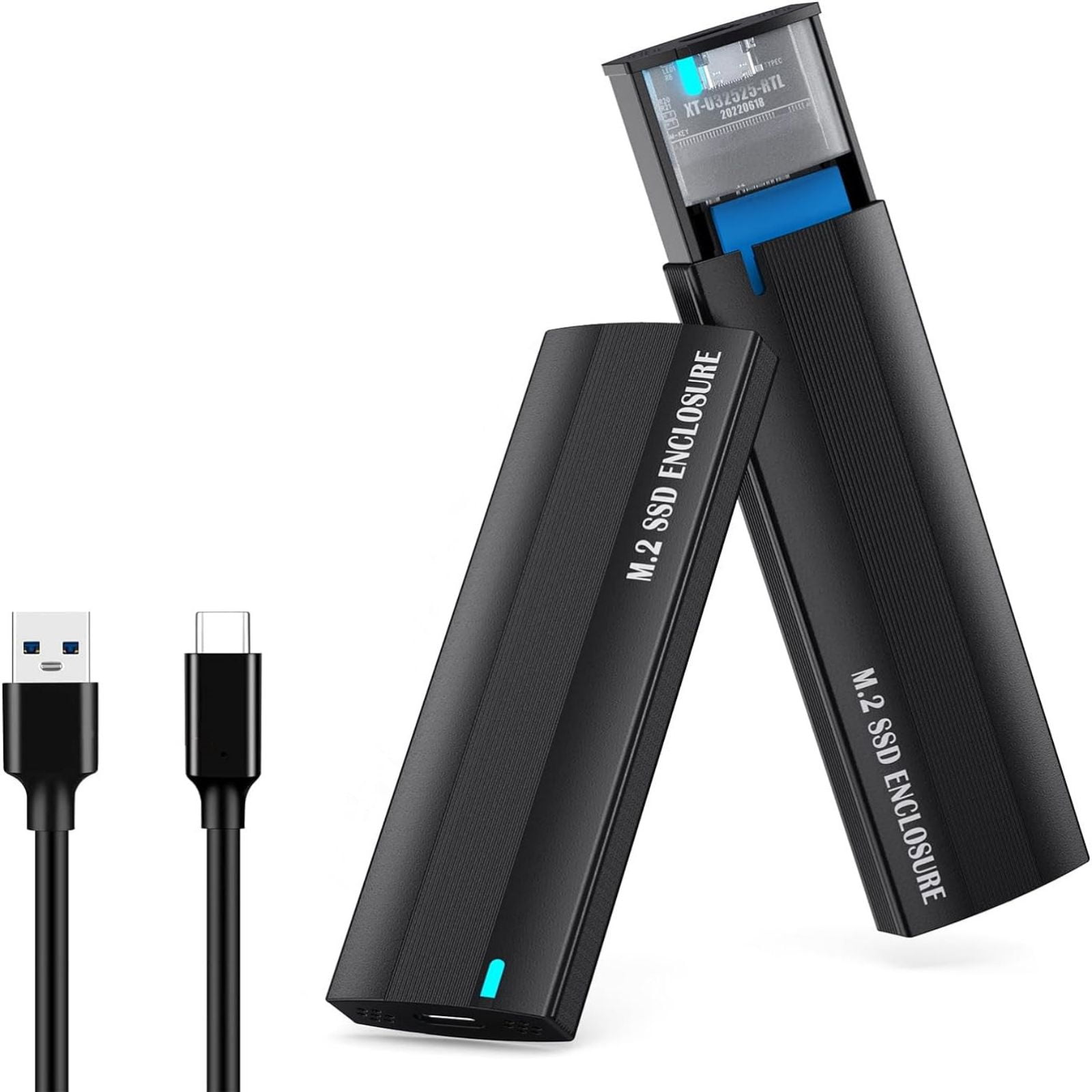 EYOOLD USB 3.1 Type-C Tool-Free Enclosure for SATA SSDs M.2 NGFF/SATA SSD Enclosure Aluminum SSD ...