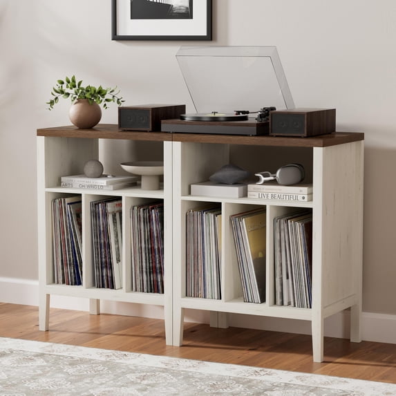 EYYTHUNG Record Player Stand Set of 2 with Vinyl Record Storage Holds ...