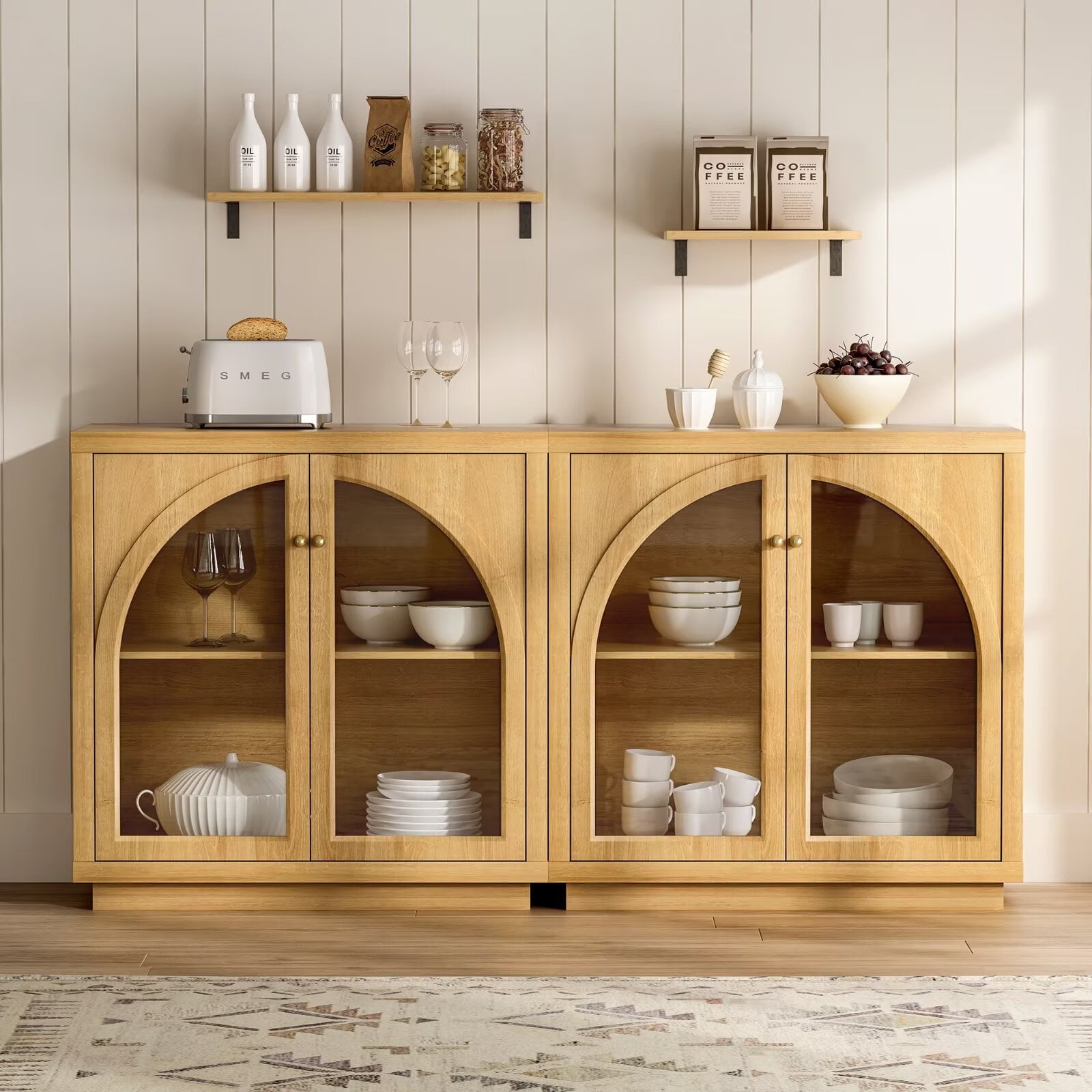 EYYTHUNG Sideboard Buffet Cabinet Set of 2, Storage Cabinet with ...