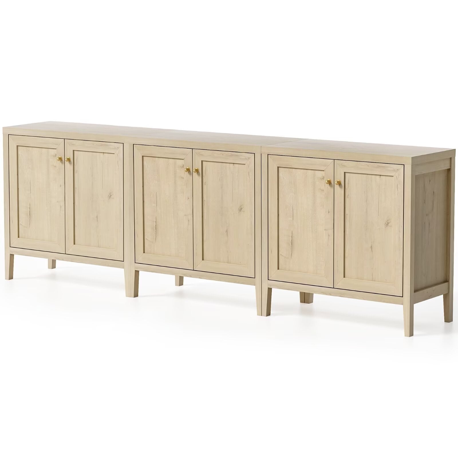 EYYTHUNG Sideboard Buffet Cabinet Set of 3 with Adjustable Shelves ...