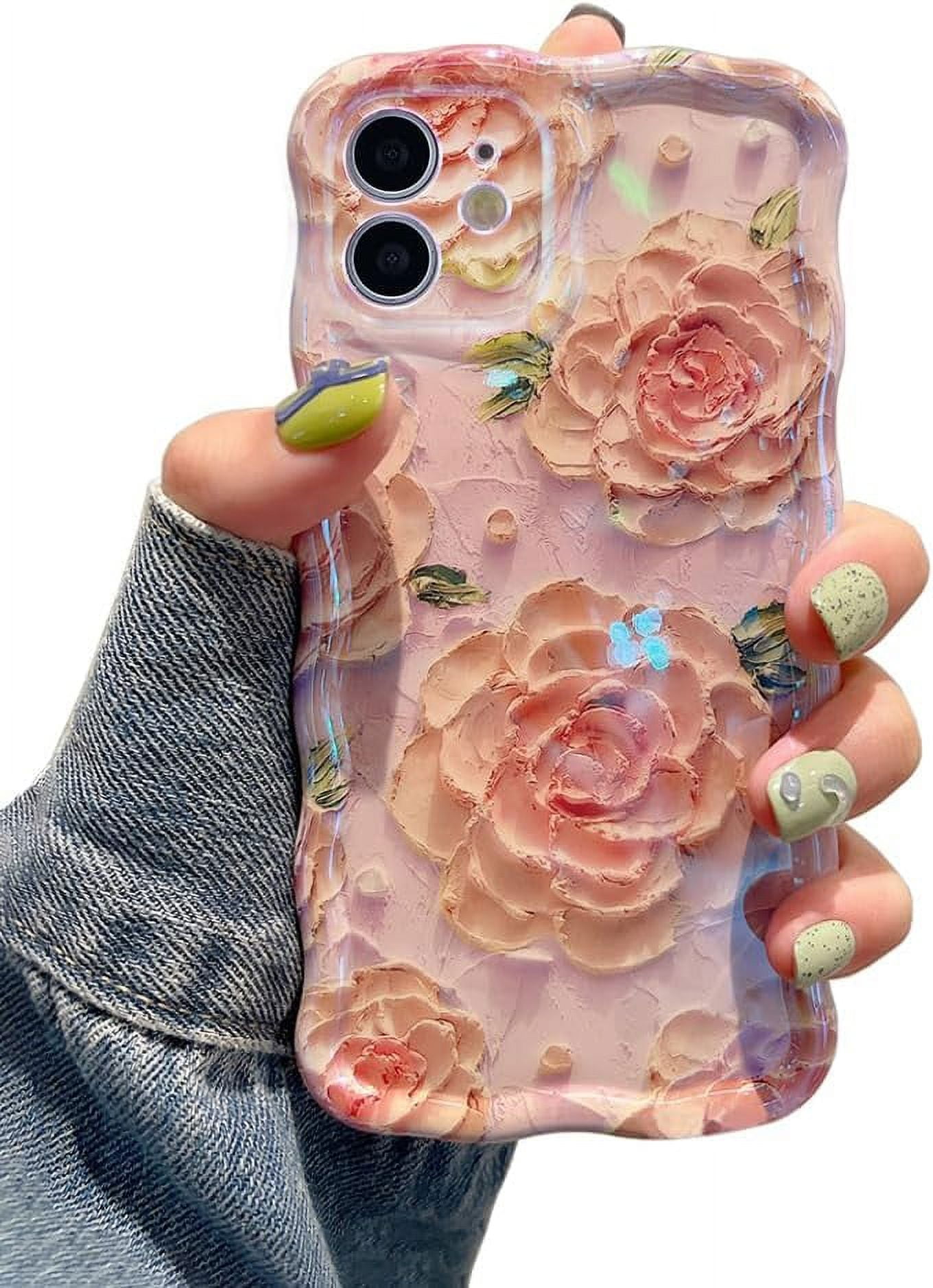 EYZUTAK Case for iPhone 12, Colorful Retro Oil Painting Print Peony ...