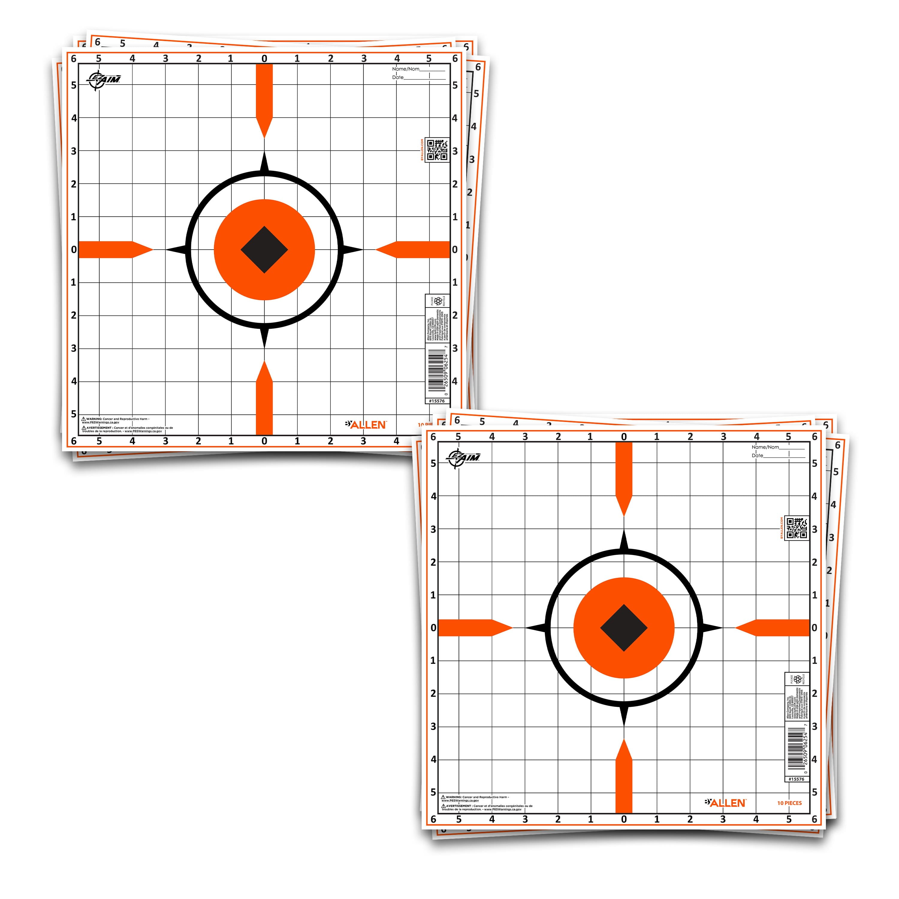 EZ Aim Rigid Paper Shooting Targets - 12x12 Grid - 2 Pack - Walmart.com