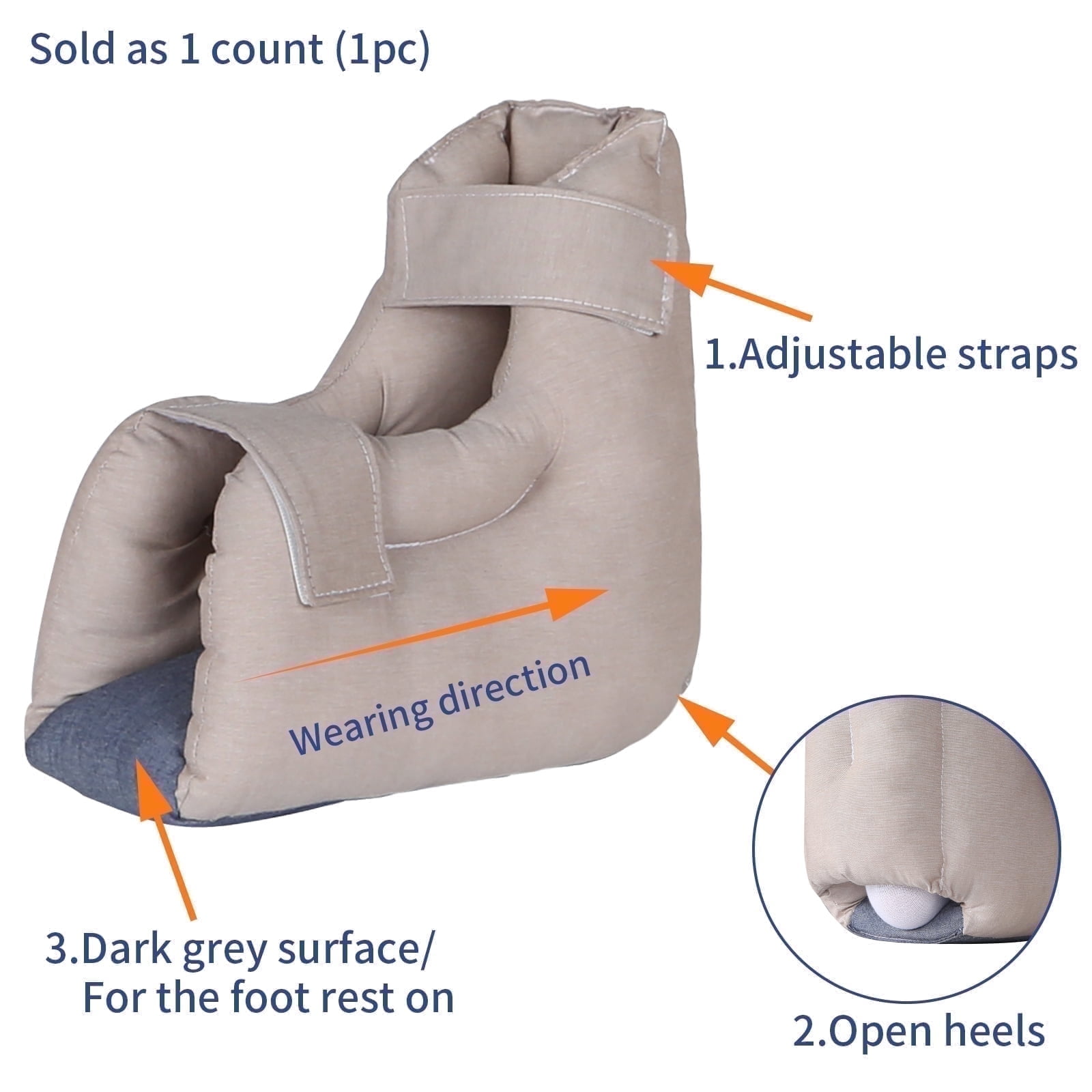 EZ Assistive Orthopedic Heel Protector Cushion, 1pc Foot Pillow for Bed ...