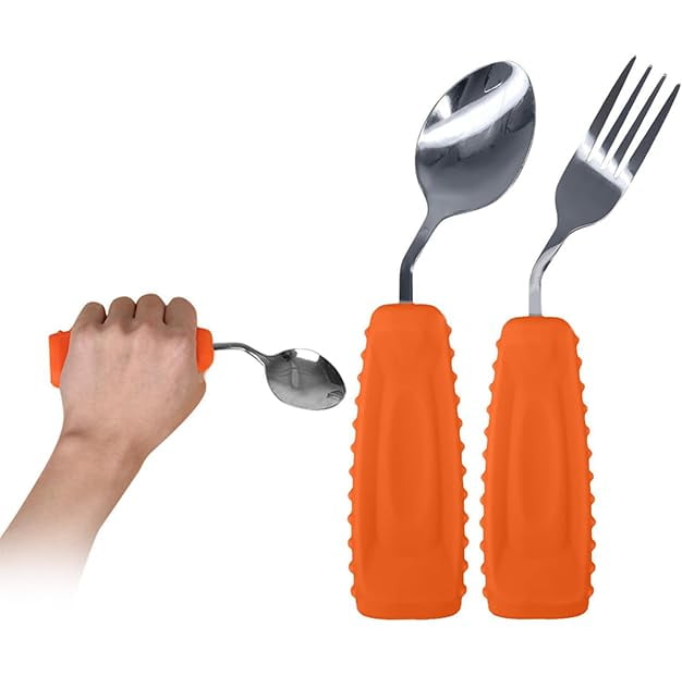 EZ Assistive Adaptive Utensils, Left Hand, Easy to Hold for Hand ...