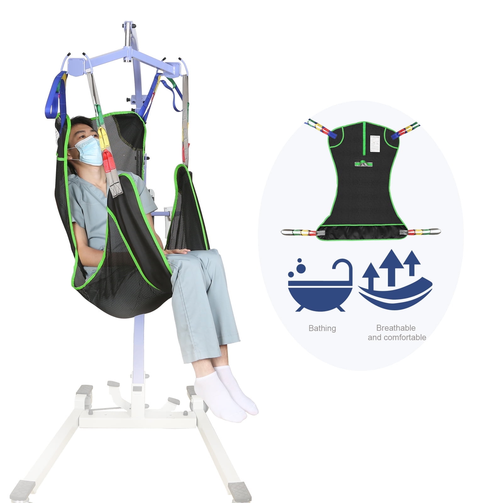 EZ Assistive Universal Full Body Patient Lift Sling, Lightweight ...