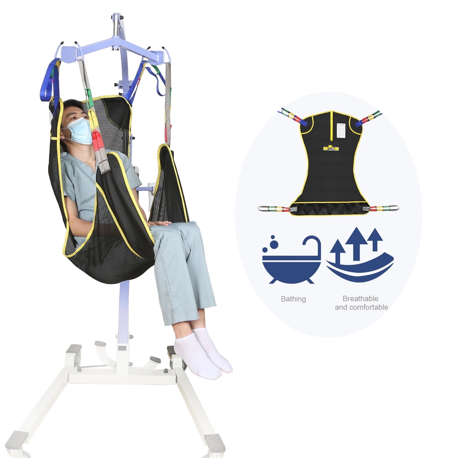 EZ Assistive Universal Full Body Hoyer Lift Sling with Mesh Fabric for ...