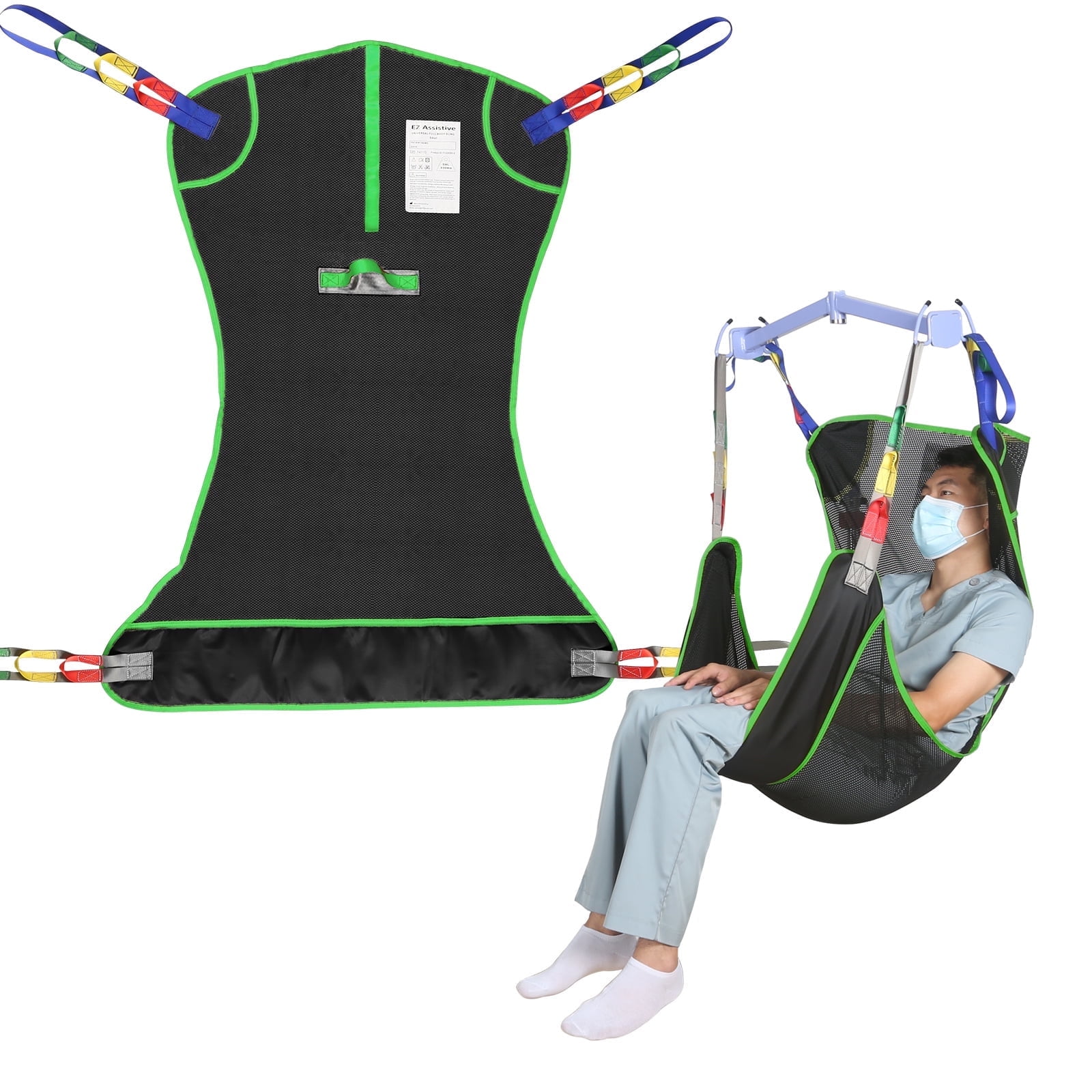 EZ Assistive Universal Full Body Patient Lift Sling, Mesh Fabric ...