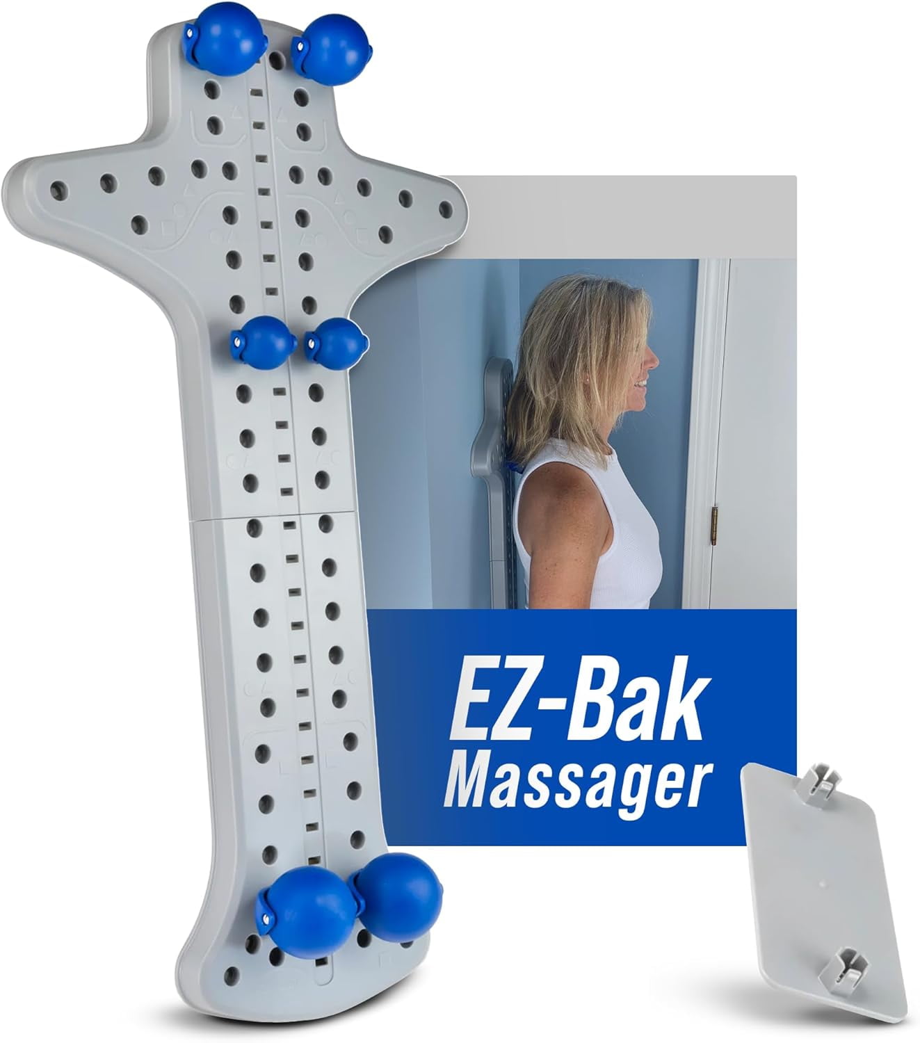 EZ-Bak Wall Mounted Roller Ball Neck and Back Massager - Deep Tissue ...