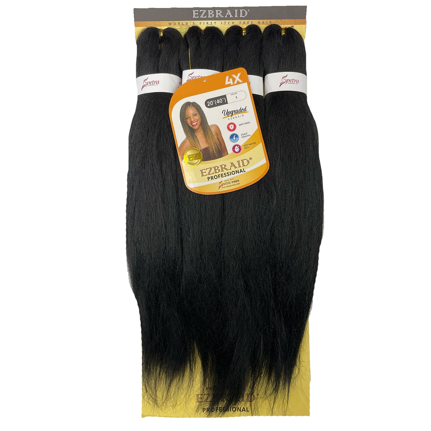 EZ Braid Quatro 4X Pre-Stretched Braiding Hair Extension Pack 20 ...