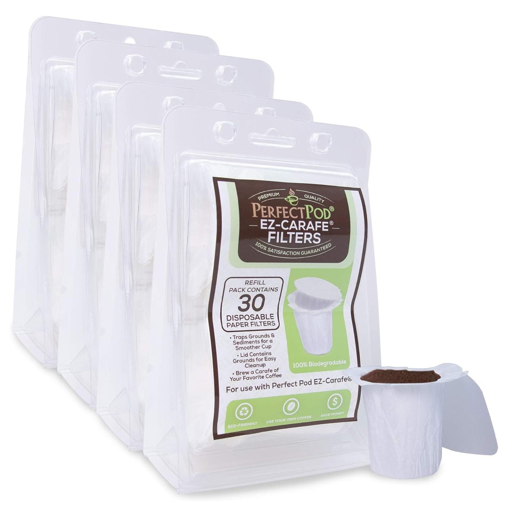 EZ-Carafe Disposable K-Carafe Paper Filters with Patented Top Lid ...