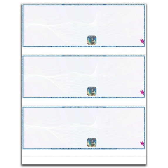 Free Shipping! EZ Checks High Security Blank Check Paper 3 Per Page ...