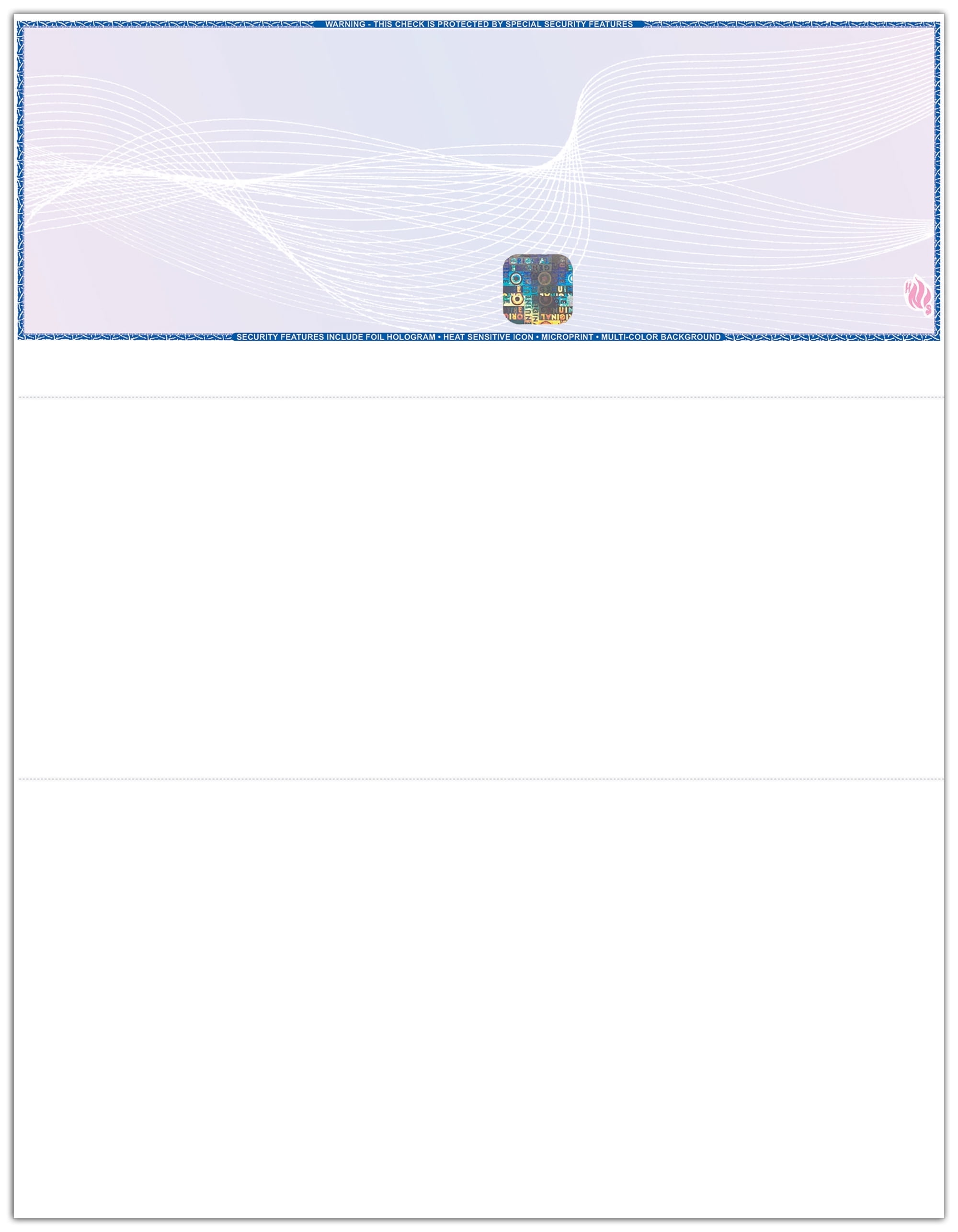 Free Shipping! EZ Checks High Security Blank Hologram Laser Checks Blue ...