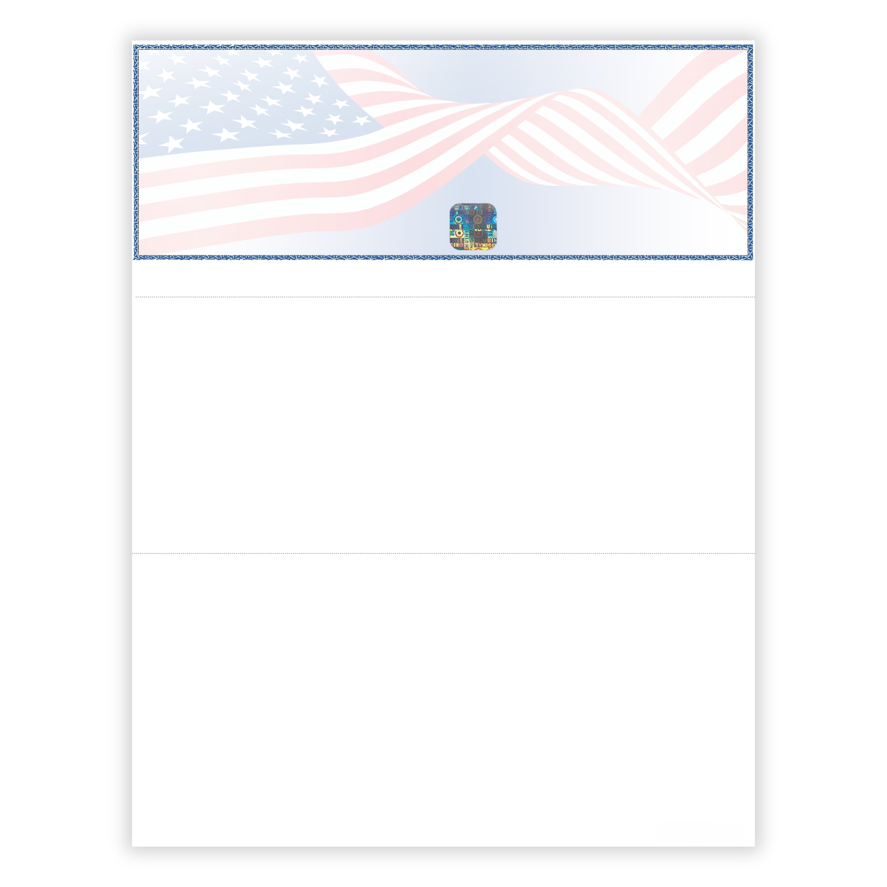 EZ Checks High Security Check Paper with Hologram | U.S. Flag Design ...