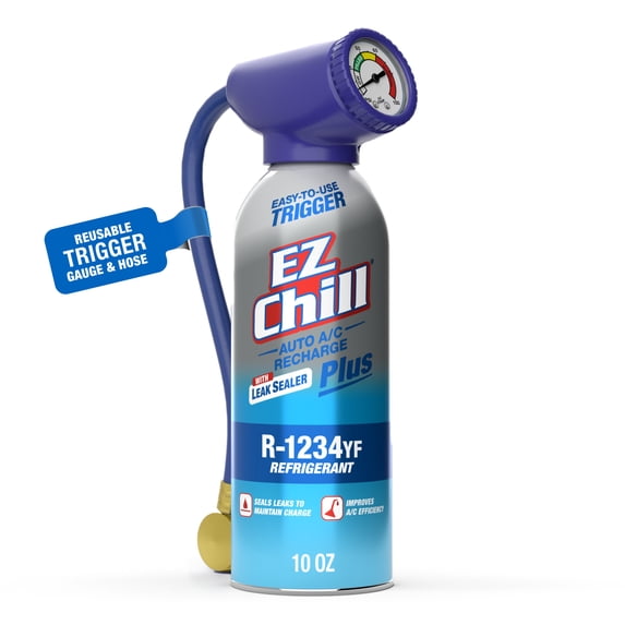 EZ Chill R-1234YF Refrigerant Plus Leak Sealer Car A/C Recharge Kit, 10 ...