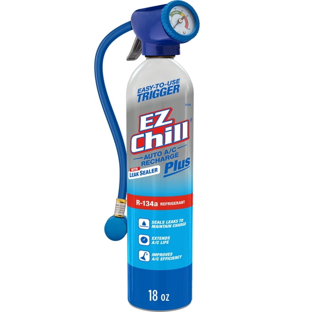EZ Chill R-134a Auto AC Recharge Kit with Leak Sealer Plus - 18 OZ ...