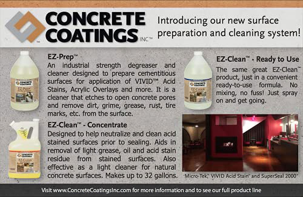EZ-Clean - Concrete Acid Stain Neutralizer, Degreaser, Light Cleaner ...