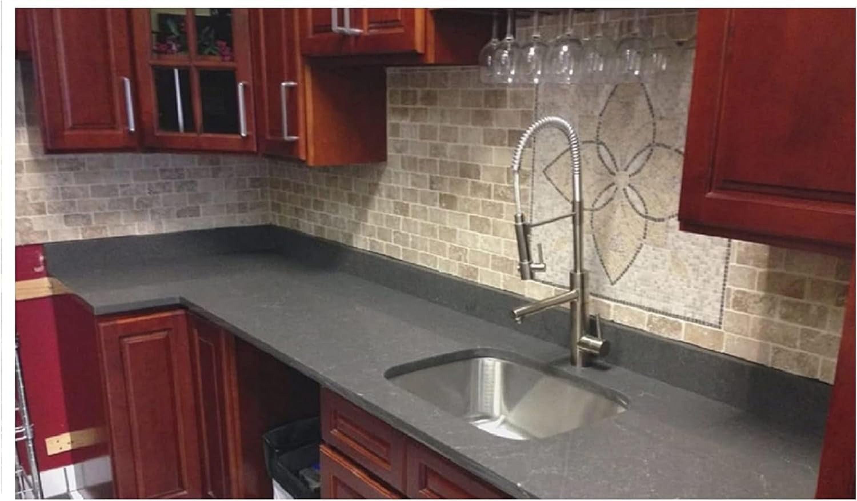 EZ FAUX DECOR Vinyl Countertop Update Wrap 36" x 120" Waterproof Gray ...