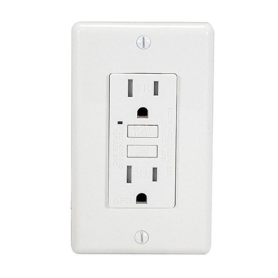 EZ-FLO 62173 Tamper Resistant Self-Test 15 Amp Slim GFCI Outlet with ...