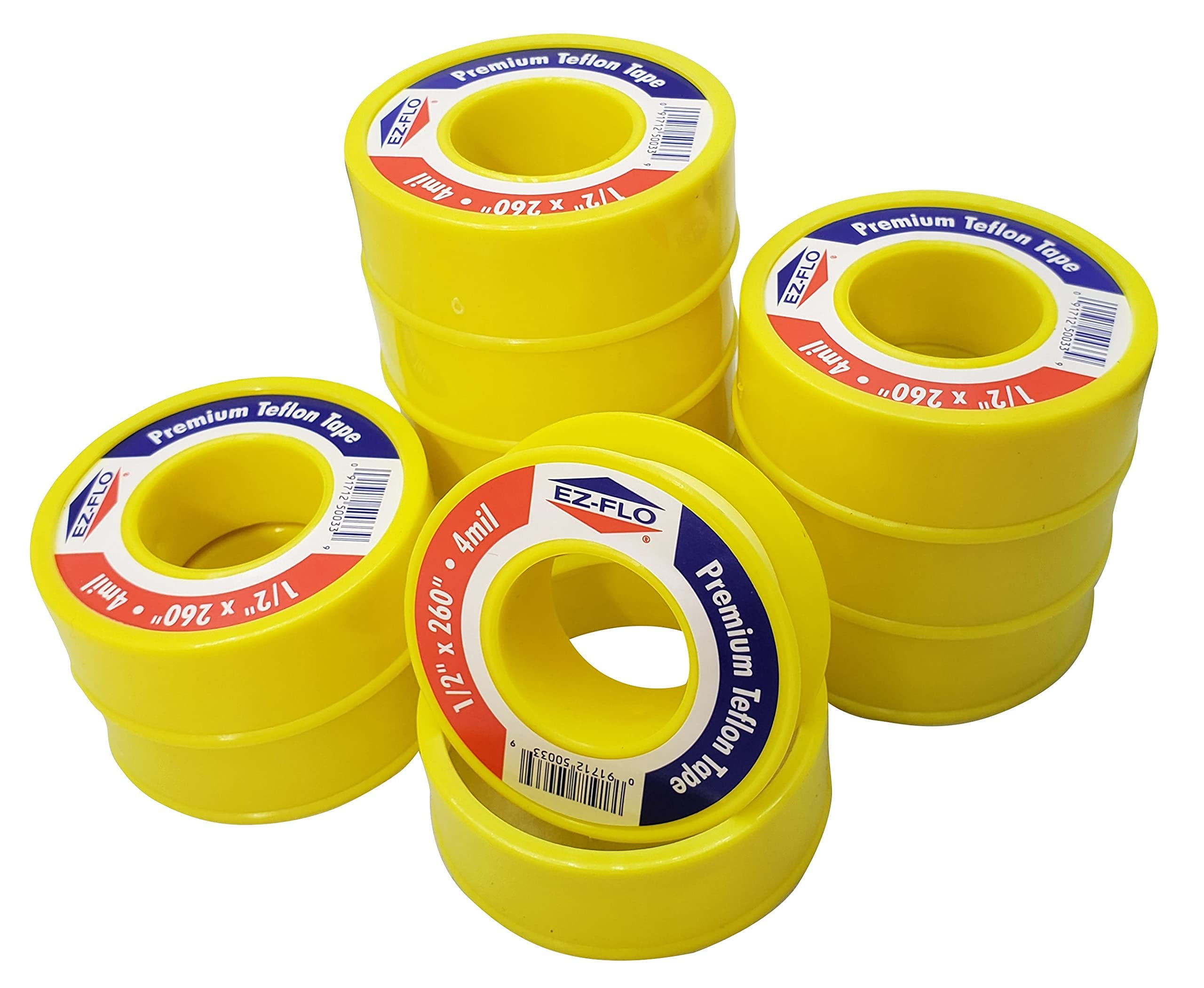 EZ-FLO Gas Teflon Tape, Premium Pipe Thread Tape, 1/2-Inch x 260-Inches ...