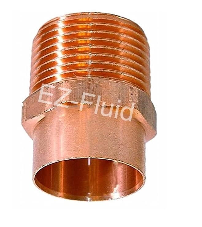 EZ-FLUID 2-1/2" C X MIP LF Copper Male Adapter Pressure Copper Fittings ...