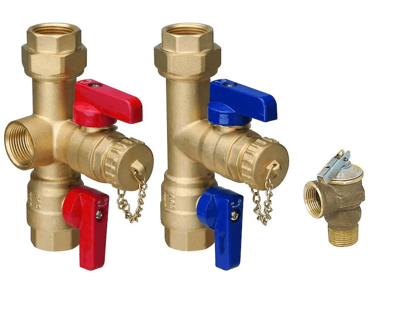 EZ-FLUID 3/4'' IPS Universal Tankless Water Heater Isolation VALVES w ...