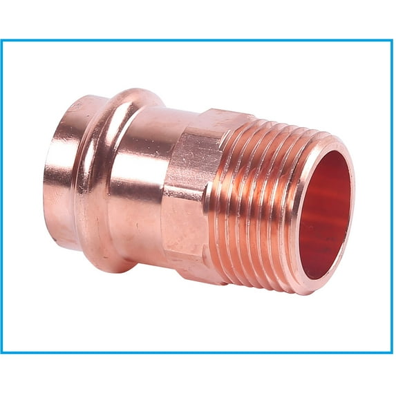 EZ-FLUID Plumbing 1-1/2" MIP x Press LF Copper Press Male Adapter ...