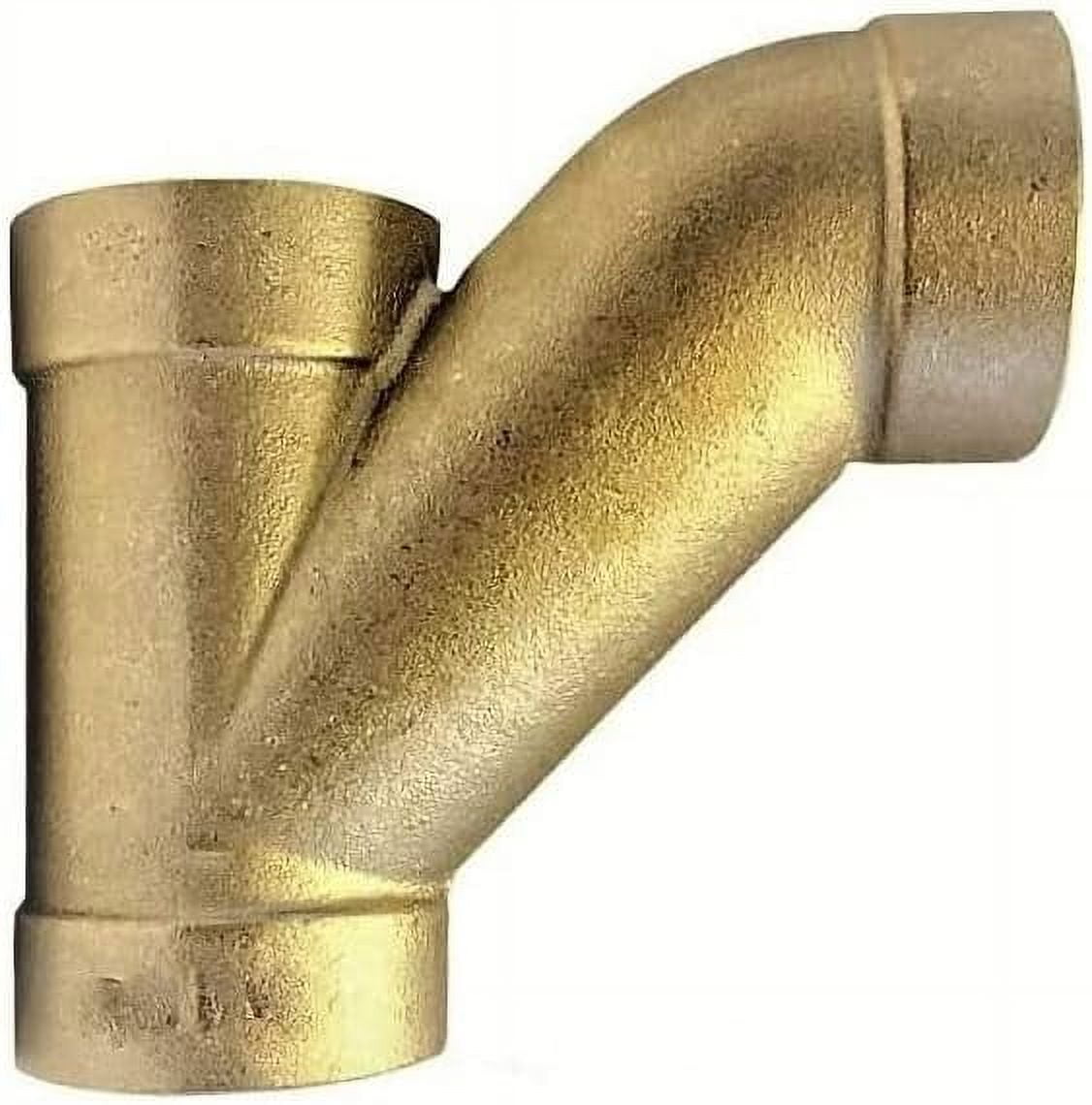 EZ-FLUID Plumbing 1-1/2" Nominal (1-5/8" OD) DWV Cast Brass TEE-Wye ...