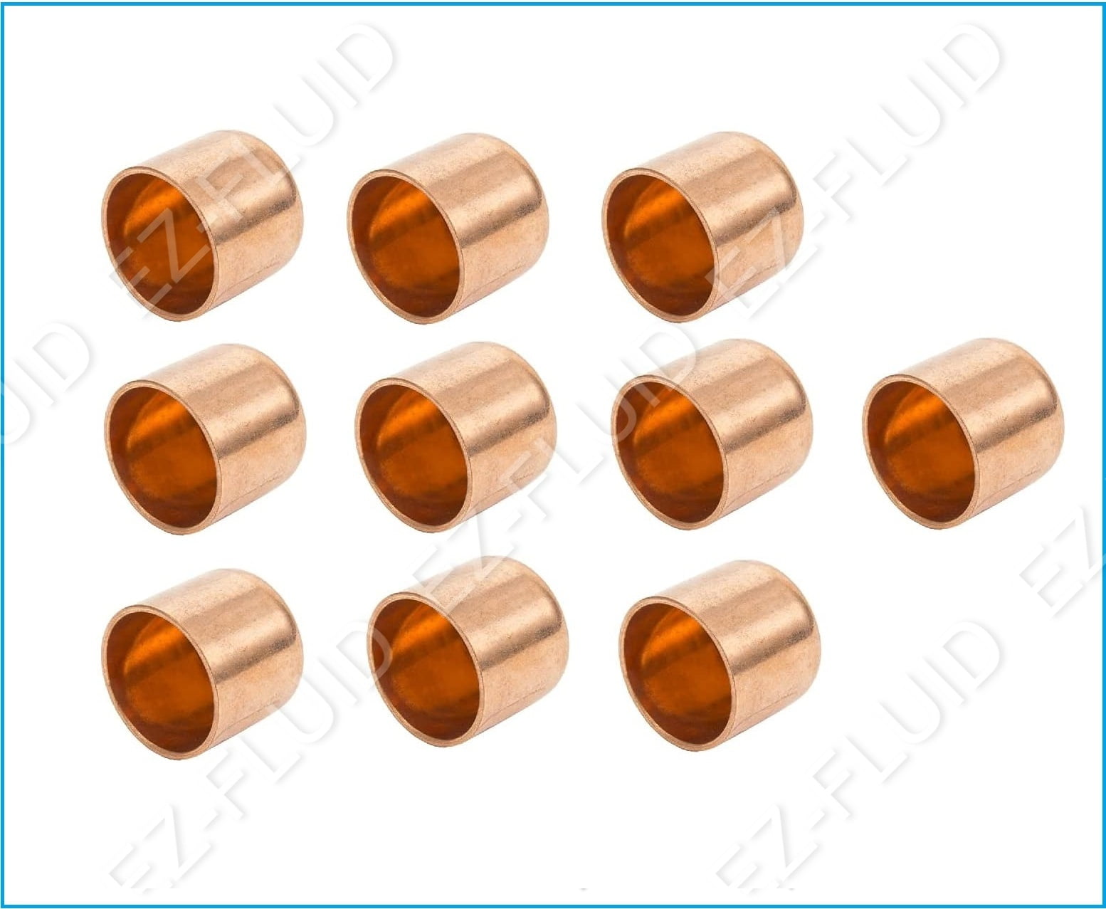EZ-FLUID Plumbing 1/2" Solder LF Copper Pipe End Cap,Pressure Copper ...