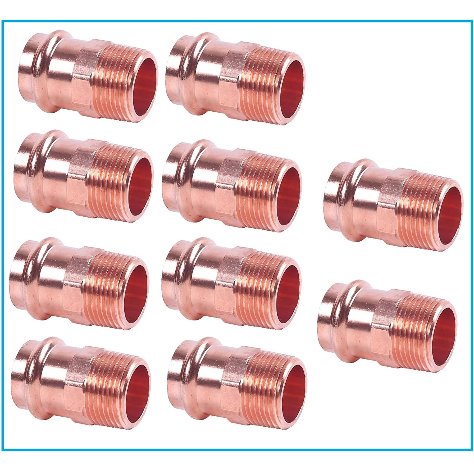EZ-FLUID Plumbing 3/4" MIP x Press LF Copper Press Male Adapter ...