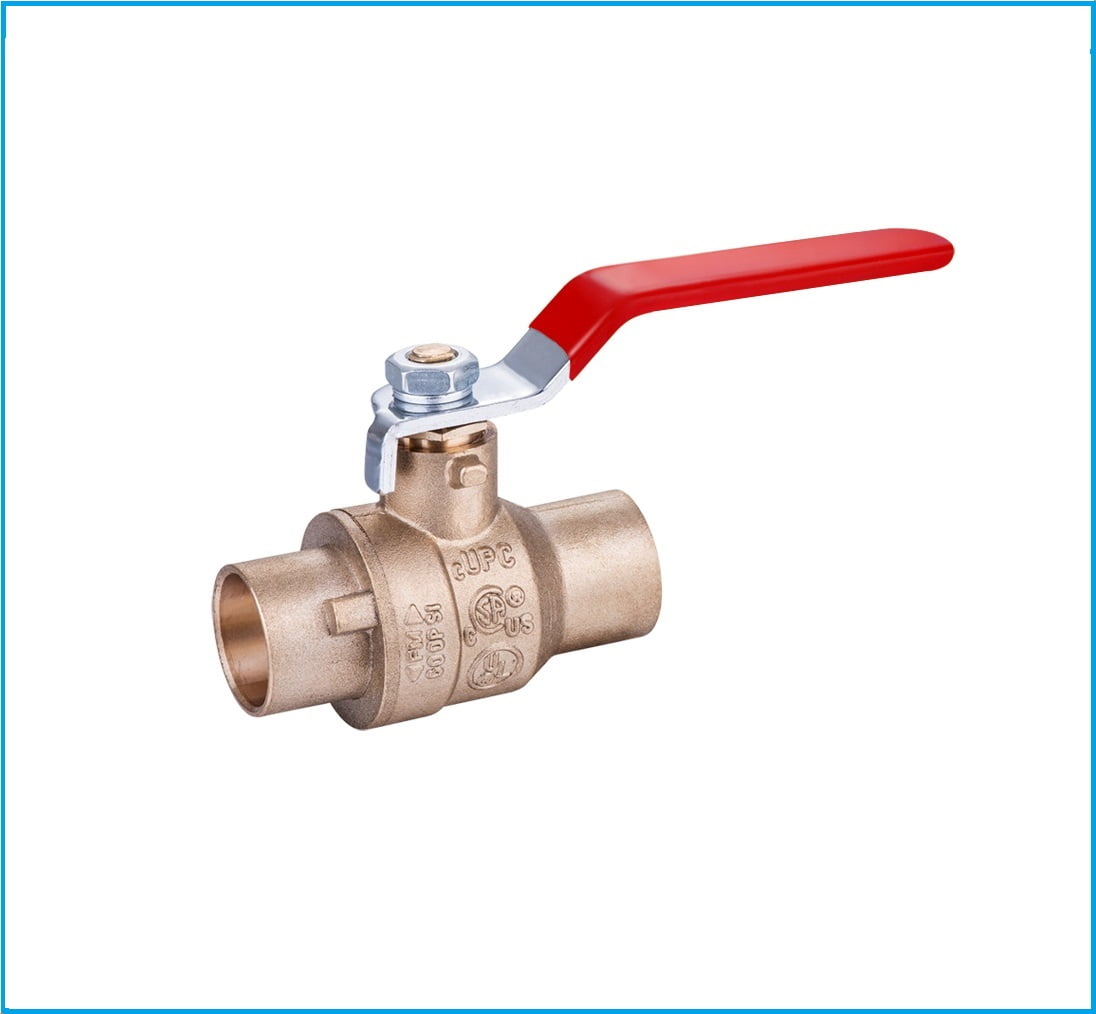 EZ-FLUID 3/4" Brass Full Port Water Stop Valve, Lead Free, Heavy Duty ...