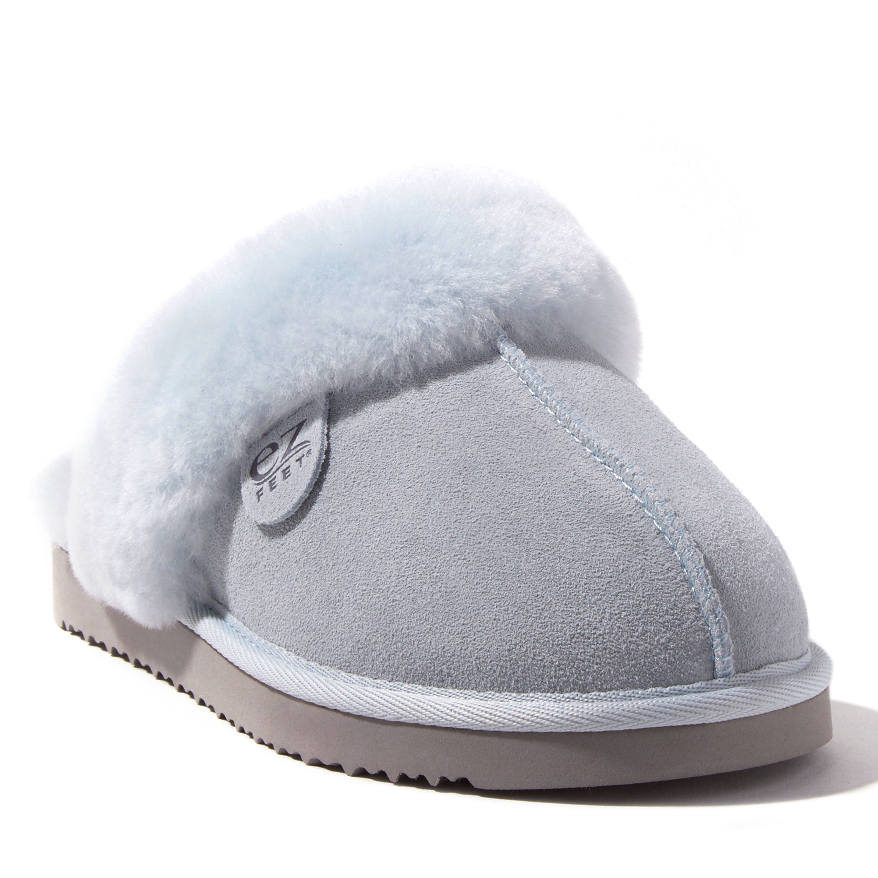 EZ Feet Women's Genuine Shearling Scuff Slipper, Water Resistant ...